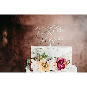 Wedding Custom Personalized Acrylic Wood Cake Topper, Hexagon, Geometric Cake Topper, Birthday Topper, Rustic Elegant Classic Cake Toppers