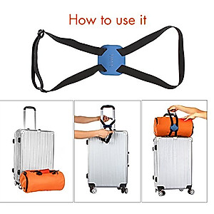 VVILL Bag Bungee, Luggage Straps Suitcase Adjustable Belt - Lightweight and Durable Travel Bag Accessories (Blue)