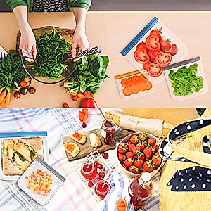 COKMART 9PCS Dishwasher Safe Silicone Bags for Food Storage,BPA Free Kitchen Bags Leakproof Freezer Reusable Bags 2 Reusable Gallon Bags/4 Sandwich Bags/3 Snack Bags for Lunch/Travel/Home