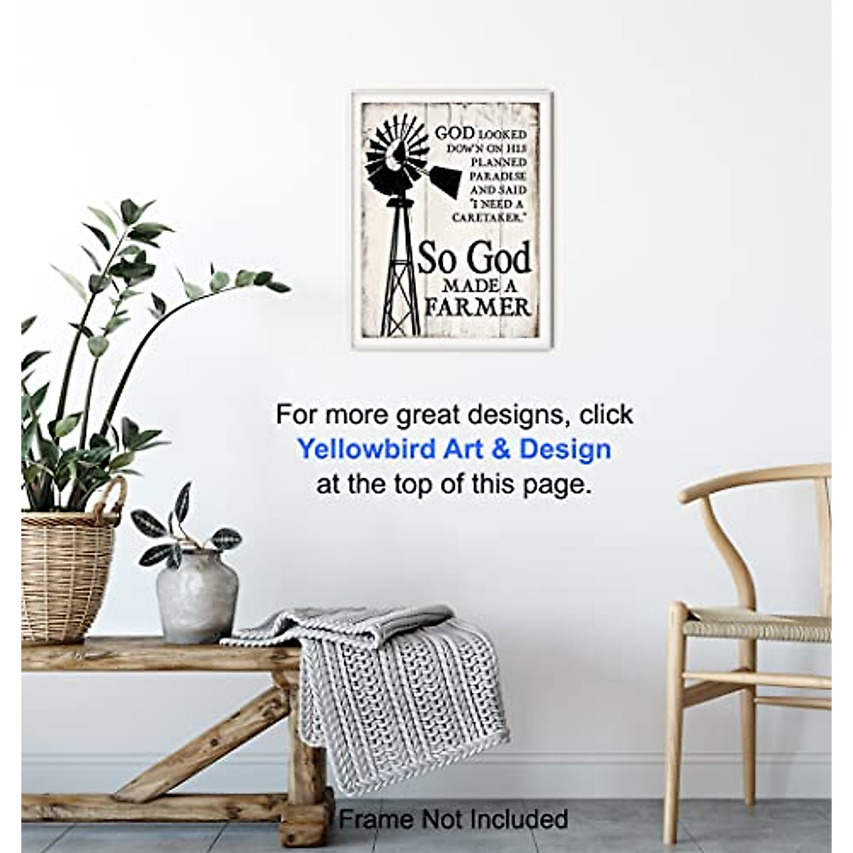 So God Made a Farmer Wall Decor - 8x10 Farm Poster - Farm Wall Art Sign - Farm Pictures - Farm Wall Decor for Living Room, Kitchen - Christian Religious Gifts - Farmhouse Decor - Paul Harvey