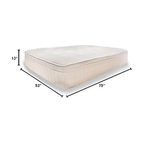 Naturepedic Pillow Top Organic Mattress - Full Hybrid Mattress with Encased Coils for Comfort and Pressure Relieving Natural Latex Mattress - Naturally Cooling & Breathable Mattress
