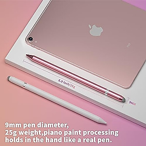 Stylus Pens for Touch Screens, Black Ballpoint Pen with Stylus Tip, 3 in 1 Stylus Pen for iPhone/iPad/Tablet/Android/Microsoft/Surface, Universal Stylus Compatible with All Touch Screens (Rose Gold)