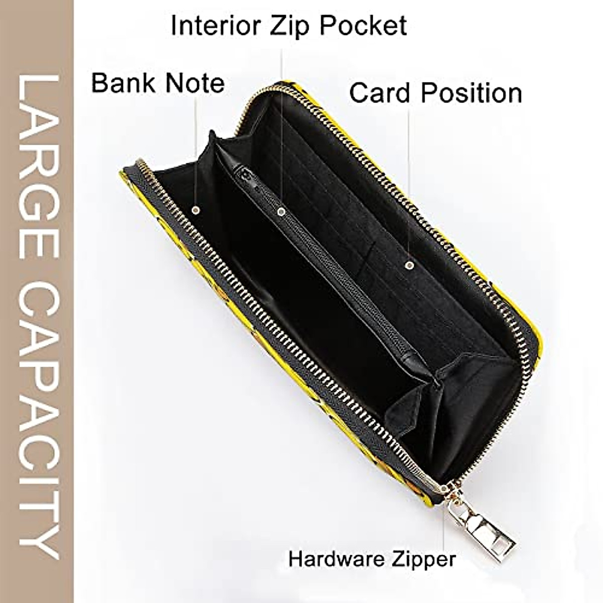 Qwalnely Cute Duck Wallet Leather Phone Money Credit Card Holder with Durable Zipper Purse Gifts for Women Girl