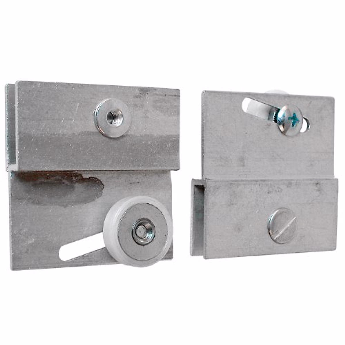 Prime-Line M 6054 Frameless Sliding Shower Door Top Bracket, 3/4 In., Flat Plastic Wheel, Steel Ball Bearings (2 Pack)