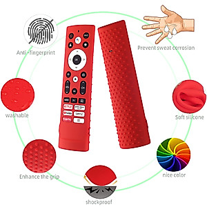 Silicone Case for Hisense Voice Remote ERF3A90 Fit for Hisense U7G U9G U8 Series 4K ULED Remote Silicone Cover(Red)