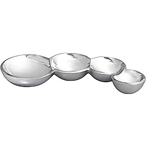 nambe Caterpillar Condiment | Metal Alloy | Condiment Serving Tray | Chips and Dips Snack Tray for Party | Prep Ahead Snacks, Appetizers, Charcuterie, Chips, Candy | Freezer and Oven Safe