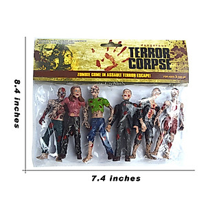 X Hot Popcorn 6 Pcs Zombie Action Figure Plastic Walking Dead Figurines