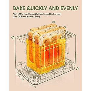 2 Slice Toaster, Retro Bread Toaster with LED Display, Extra Wide Slots Toasters with 6 Bread Shade Settings, Bagel, Cancel, Defrost Function, Stainless Steel with High Lift Lever, Removal Crumb Tray