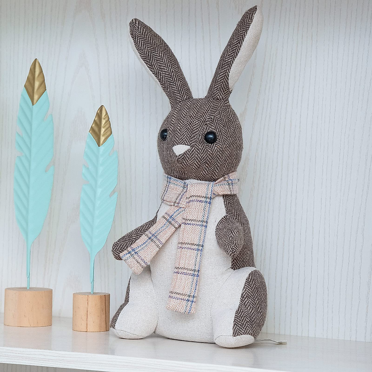 Marwood Cute Door Stopper Decorative Door Stops for Home and Office, Rabbit Weighted Interior Doorstop Fabric Stuffed Animal Door Stopper Floor Decorative