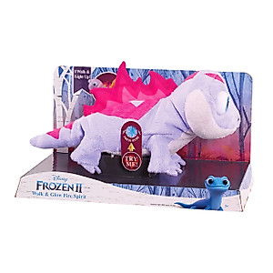 Disney Frozen 2 Walk & Glow Bruni The Salamander, Lights and Sounds Stuffed Animal, Officially Licensed Kids Toys for Ages 3 Up by Just Play