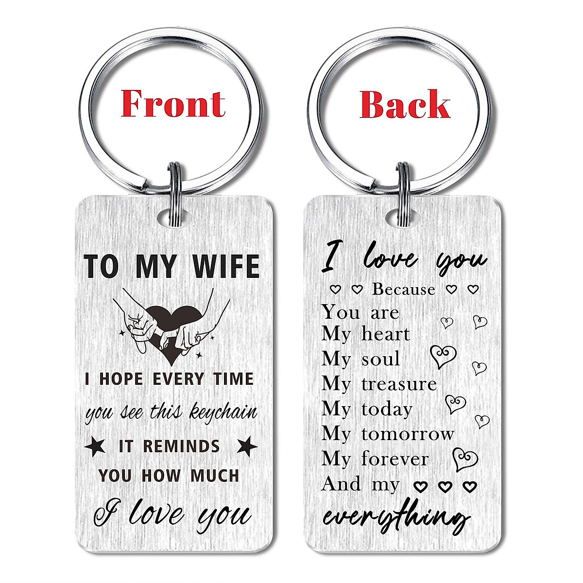 Gezxin Valentines's Day Gifts for Wife- Romantic Wife Birthday Anniversary Keychain from Husband- Mother's Day Gifts for Wife Easter Christmas Xmas Wedding Day
