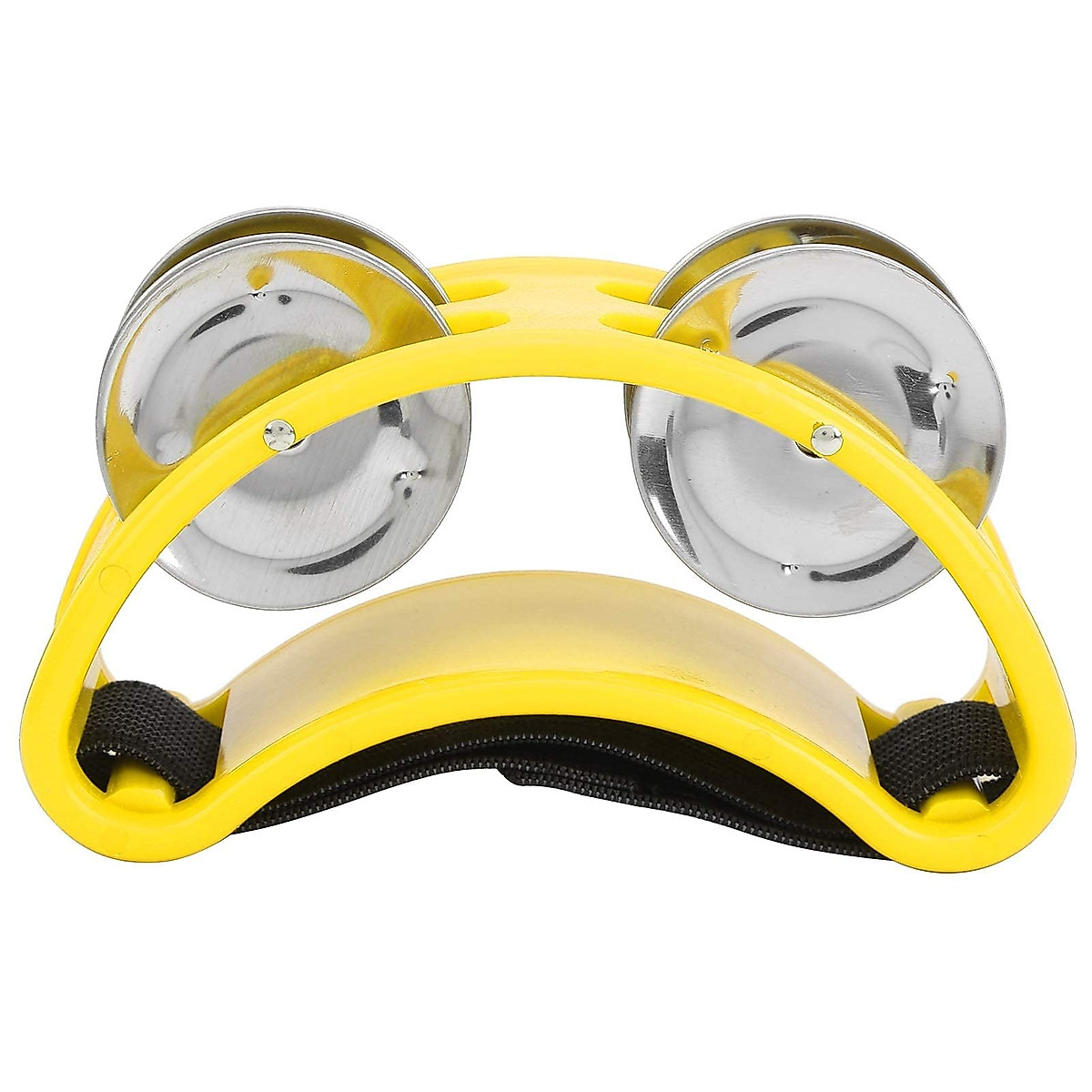 Foot Tambourine with Double Row for Cajon Box Drum Companion Accessory(Yellow)