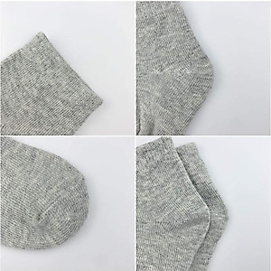 WAFUNNE Baby Socks for Toddler Boys Girls Cotton Crew 3-5T 12 Pairs Gray G0L