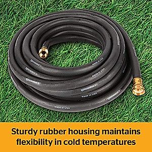 Continental ContiTech Premium Garden, Black Heavy Duty Cold Water Garden Hose, 5/8"" ID x 50' Length, MXF GHT"