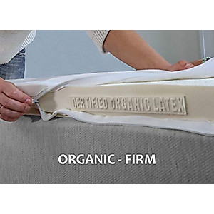 Organic 100% Natural Latex Mattress Topper - Includes Organic Cover - Firm (2&quot; Twin XL)