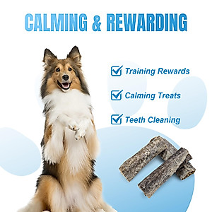 Amzey Cod Skin Dog Treats 24 OZ, High Protein Cod Fish Skin Rolls Rich in Omega-3, 100% Natural Dried Cod Fish Dog Chews for Teeth Cleaning, Pack of 4 Resealable Bags