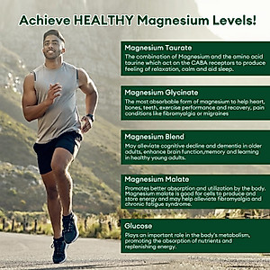 M inch Magnesium Complex Capsules 500MG Blend with Glycinate L-threonate Taurate Malate and Glucose - 90
