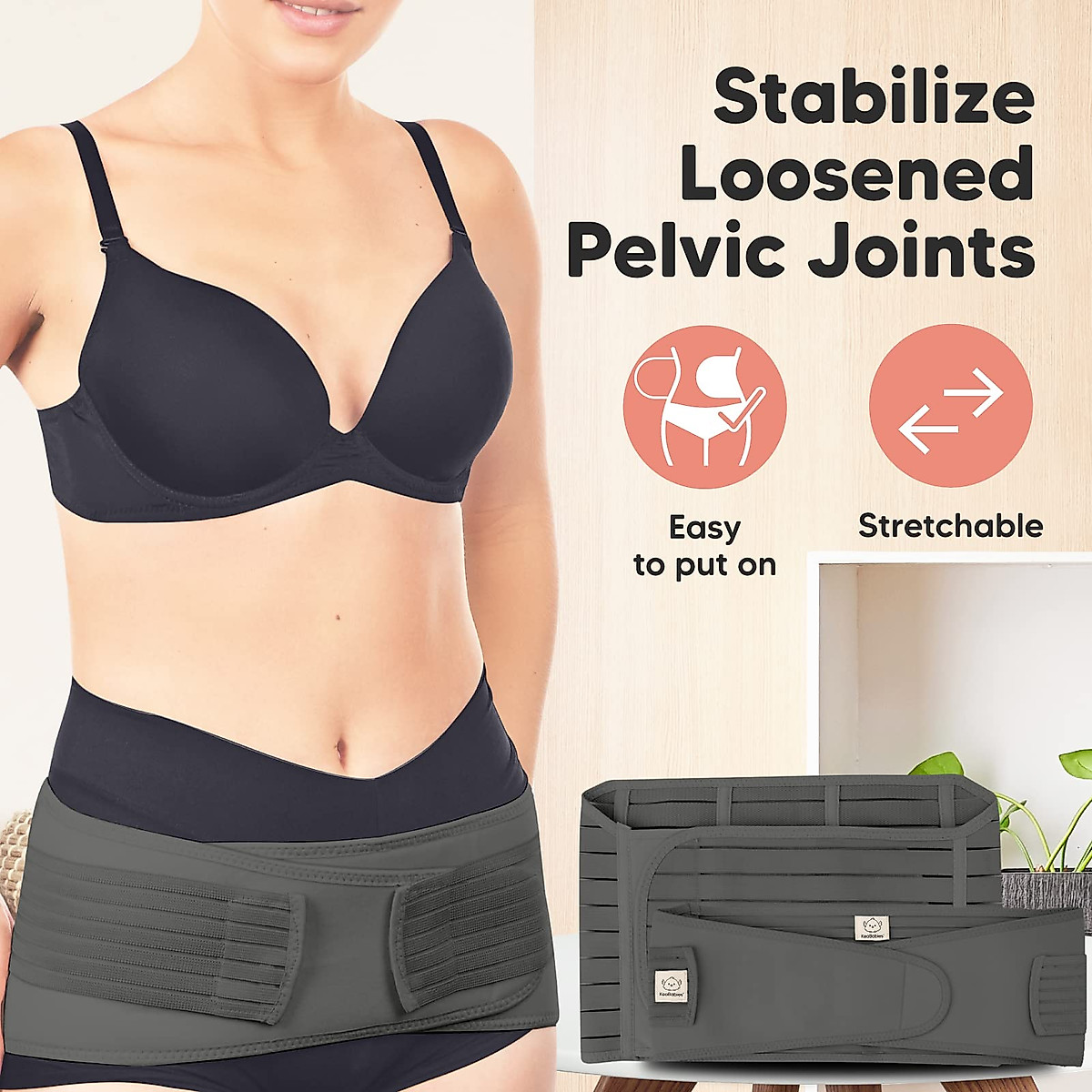 3 in 1 Postpartum Belly Support Recovery Wrap – Postpartum Belly Band, After Birth Brace, Slimming Girdles, Body Shaper Waist Shapewear,Post Surgery Pregnancy Belly Support Band (Mystic Gray, M/L)