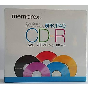 Memorex Cool Colors CD-R 52X 700MB 80 min (5 Pack)