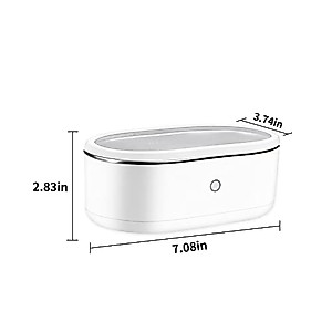 Ultrasonic Jewelry Cleaner High Capacity SUS304 Tank Cleaning Eyeglasses Machine 48KHz Portable and Low Noise Ultrasonic Machine for Ring, Earrings, Necklace, Silver, Retainer, Watches, Coins, Razors