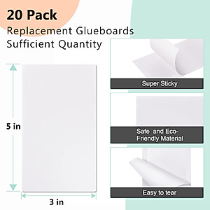 Qualirey 20 Pack Replacement Fly Glue Boards, Compatible with Gardner FlyWeb Fly Classic and Plus Light Trap, Sticky Cards Fly Traps for Indoors, Trap Fruit Flies, Mosquitoes, Gnats
