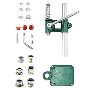 QWORK Button Maker Kit with 3 Sizes Die Sets and 300 Buttons, 11/16", 1", 1-3/16" (18, 25, 30mm) Diameter Hand Fabric DIY Button Making Punch Cloth Button Cover Making Machine Tool