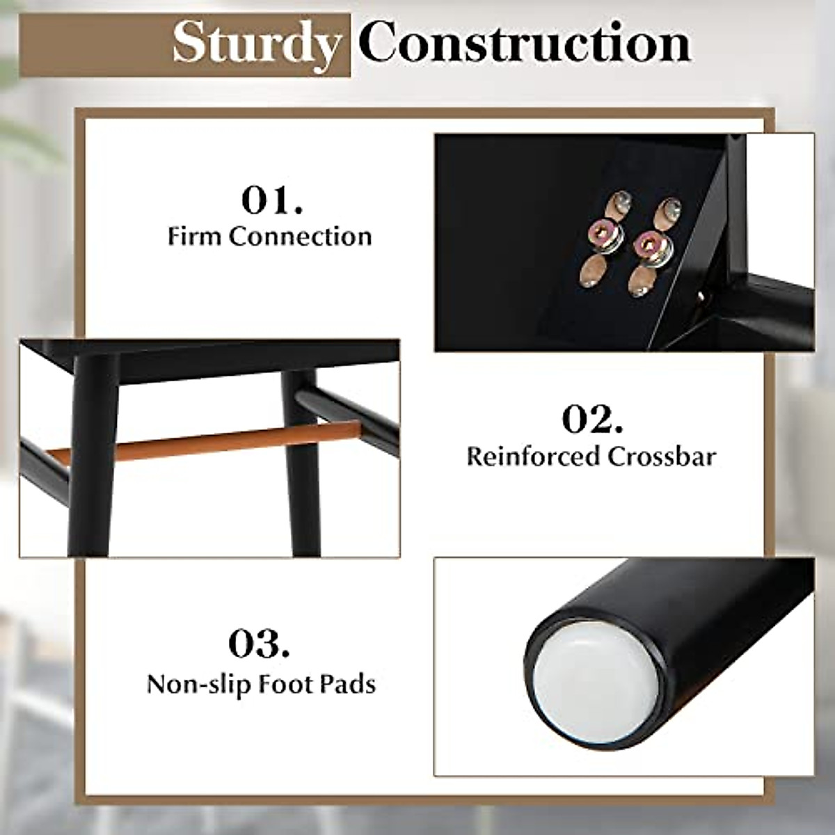 Giantex Rattan Nightstand Set of 2, Boho End Side Table with Rattan Decorated Storage Drawer & Solid Wood Legs, Mid-Century Modern Bedside Table for Bedroom Small Space, Easy Assembly, Black