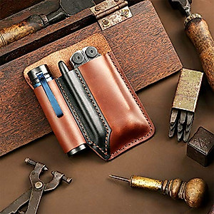 EASYANT Leather Men Pocket Organizer Leather EDC Tool Pouch Sheath Handmade Multitool Accessories