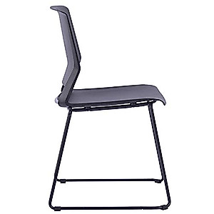 Sidanli Stacking Chairs Stackable Waiting Room Chairs Conference Room Chairs-Black (Set of 4)