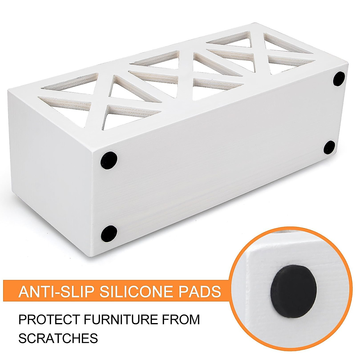 Wooden Cutlery Silverware Holder Flatware Utensil Caddy Wood Silverware Organizer Storage Containers for Kitchen Countertop, Forks, Spoon, Knives Kitchen Utensil Holder White Silverware Caddies