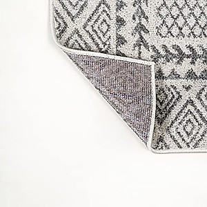 JONATHAN Y MOH107A-5 Athens Modern Geometric Boho Rug Indoor Area-Rug, Moroccan, Farmhouse, Southwestern Easy-Cleaning,Bedroom,Kitchen,Living Room,Non Shedding, Gray/Cream, 5 X 8