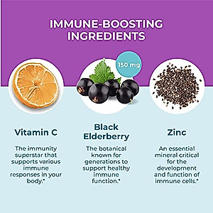 HYLAND'S Naturals Adult & Kids Organic Elderberry Plus Gummies, Organic Black Elderberry with ZINC & Vitamin C, Immune Support for Adults &Children, 60 Vegan Adult Gummies + 48 Vegan Kids Gummies