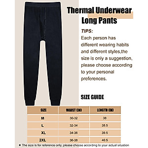 Jecery 4 Pcs Lightweight Men's Thermal Underwear Pants Warm Long Johns Leggings Base Layers Bottoms Winter (Black Gray,Large)
