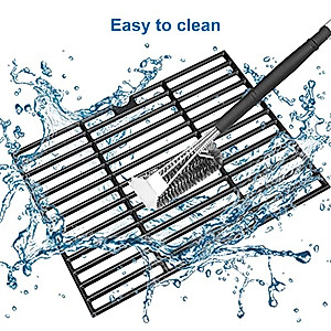 Uniflasy Grill Replacement Parts Kit for Dyna-Glo DGF350CSP DGF350CSP-D 2-Burner Open Cart Propane Gas Grill Stainless Steel Heat Plate Shield and Grill Burner and Cast Iron Cooking Grid Grates