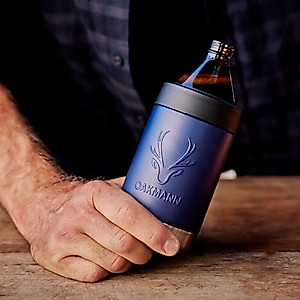 STUBiBudi Beer Can Cooler 12 oz Beer Bottle Insulator Beer Bottle Opener, 3 in 1 Universal Can Cozy Insulated Can Cooler Beer Cooler 4 in 1 Can Holder Beer Gifts Men Beer Opener (Navy)