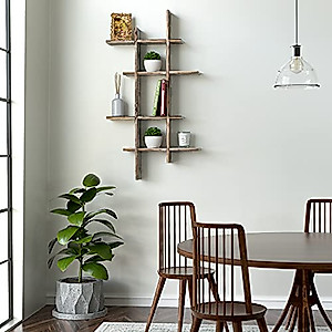 J JACKCUBE DESIGN Rustic Wall Mount Shelves Set of 2 Cube Grid Display Case Floating Organizer Rack Farmhouse Style Home Decor for Bathroom, Kitchen, Bedroom - MK511A