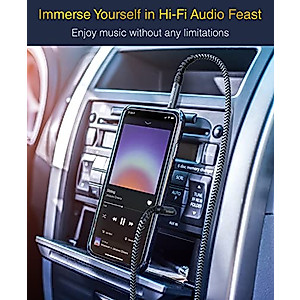 BlueRigger 3.5mm Stereo Audio Cable (15FT, 24K Gold Plated Jack, Auxiliary Cable, Male to Male, Hi-Fi Sound) – Aux Cord for Headphones, Home Car Stereo, Speaker, Amplifier, Phones, Tablets, Laptops