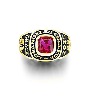 JNJ Customized class ring for ladies, sterling silver class ring for women high school or college-Square