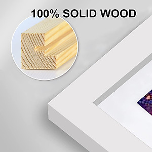 Betionol Picture Frame 10% Grey & 90% White, Special White Diamond Paints Frame Display 12x16in/30x40cm Kid's Art Pictures or Photos, Quality Solid Wood 12x16 Picture Frame For Home Decoration