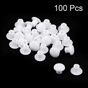 uxcell Shelf Peg Hole Plugs 5mm Dia Clear White Plastic Tube Cover for Nail Cabinet Button Bracket Cupboard Bookshelf Bookcase Adjustable Shelf Closet 100Pcs