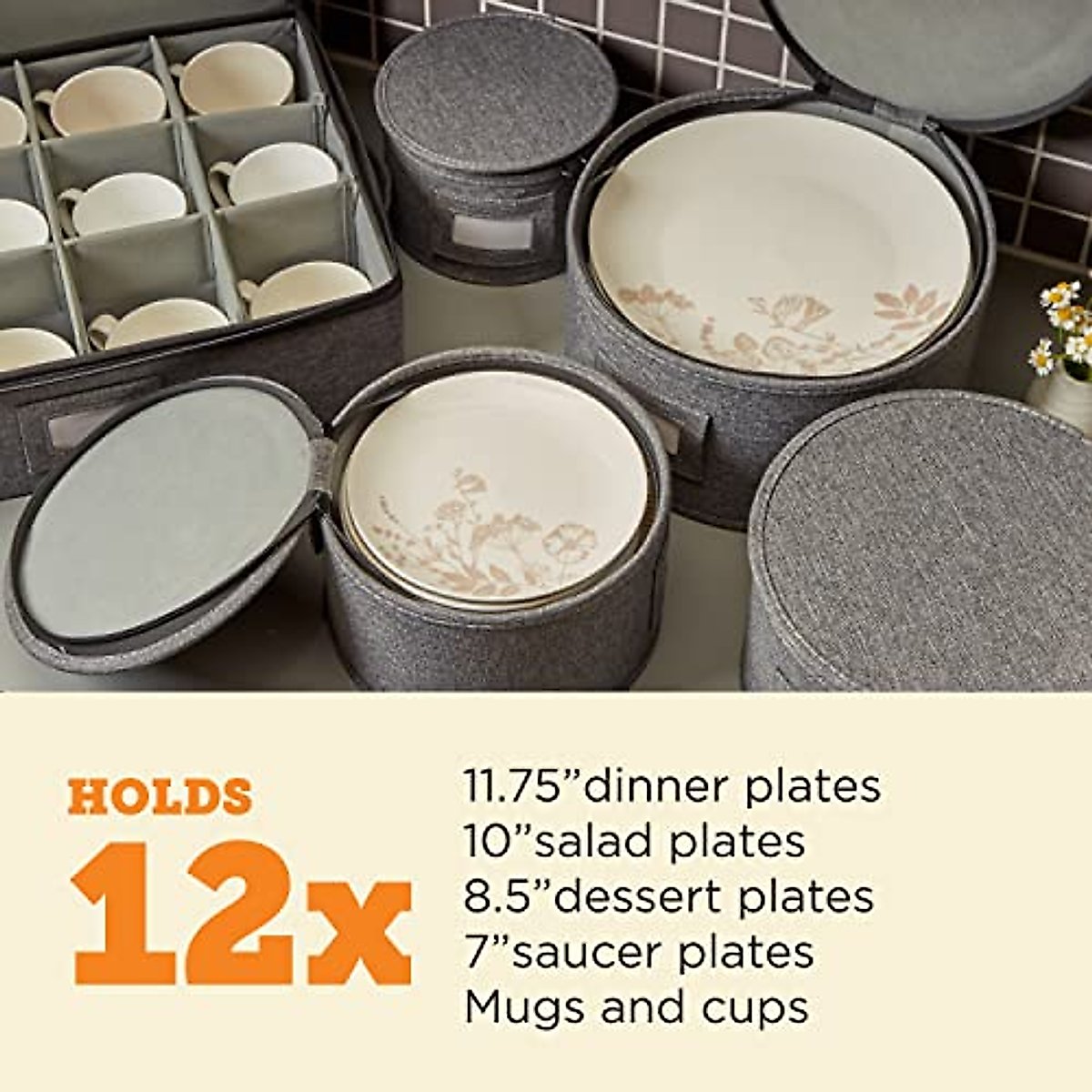 storageLAB Stemware Storage Cases (5 Piece Hard Shell Set for China Storage)
