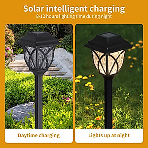 CYANPEX Solar Outdoor Lights, 6 Pack Solar Pathway Lights, LED Decorative Solar Lights Outside Waterproof, Yard, Landscape, Pathways, Walkways and Driveways