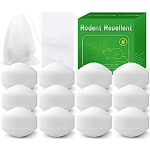 12 Pcs Natural Mouse Repellent Peppermint Oil to Repel Mice and Rats, Rodent Rat Repellent for Car Engines Kitchen Indoor Outdoor, Keep Moles & Voles Out of Your Lawn/Garden, Pet Safe