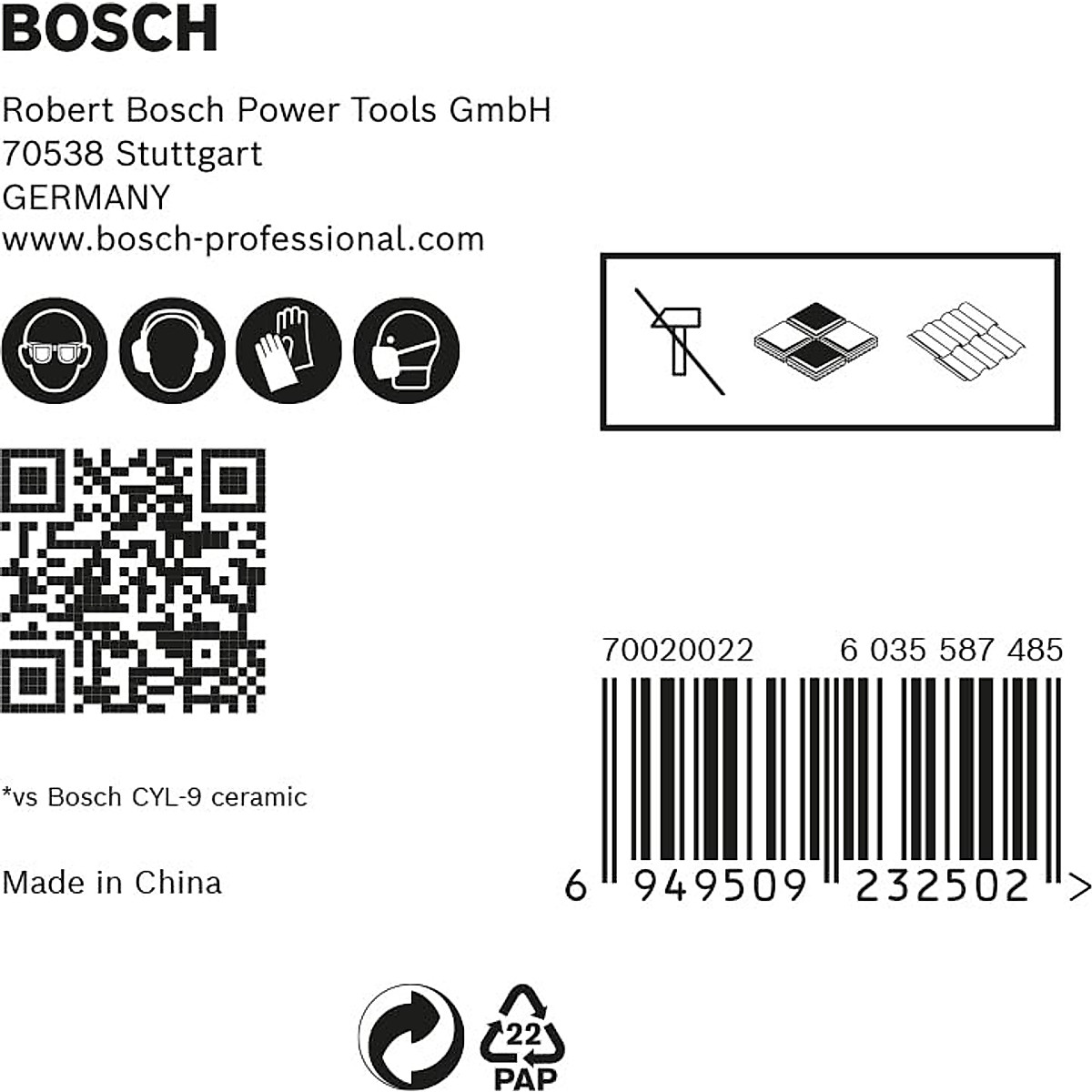 Bosch Professional 5X Expert HEX-9 HardCeramic Drill Bit Set (Ø 5 mm, Accessories Rotary Impact Drill)