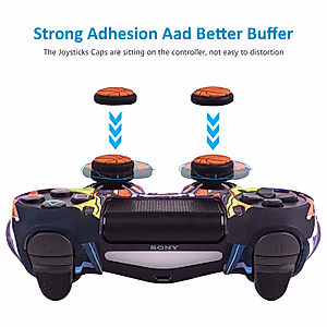 CHINFAI PS4 Controller DualShock4 Skin Grip Anti-Slip Silicone Cover Protector Case for Sony PS4/PS4 Slim/PS4 Pro Controller with 8 Thumb Grips (Kobe)