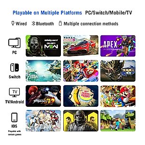 FLYDIGI APEX 4 Wireless PC Controller Forceflex Joystick Forceadapt Trigger 1000Hz Report Rate Full-Color LCD Display 1500mAh Battery Stereo Vibration PC/NS/TV/Android/Laptop