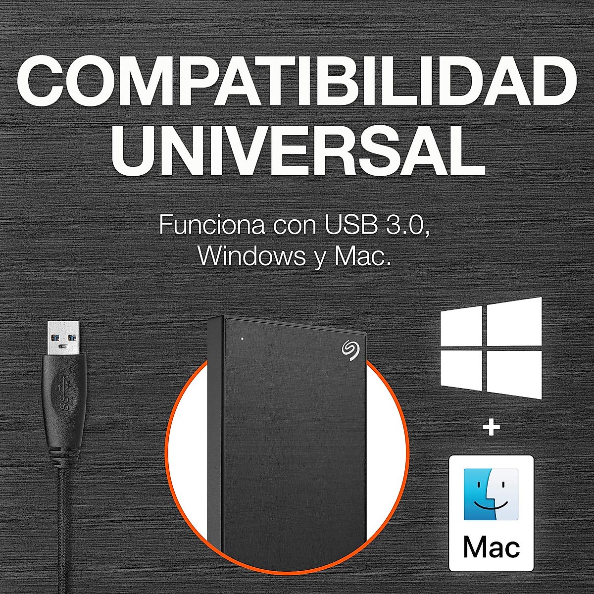 Seagate One Touch, 2TB, Portable External Hard Drive, PC Notebook & Mac USB 3.0, Black, 1 Year Mylio Create, 4 mo Adobe CC Photography, Amazon Excl. (STKB2000412)