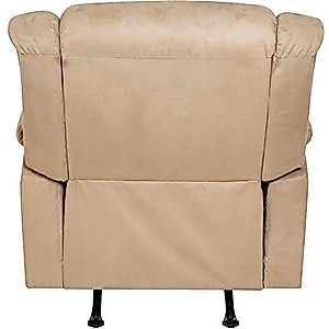 Relaxzen Longstreet Rocker Recliner with Massage, Heat and Dual USB Ports,Microfiber, Beige