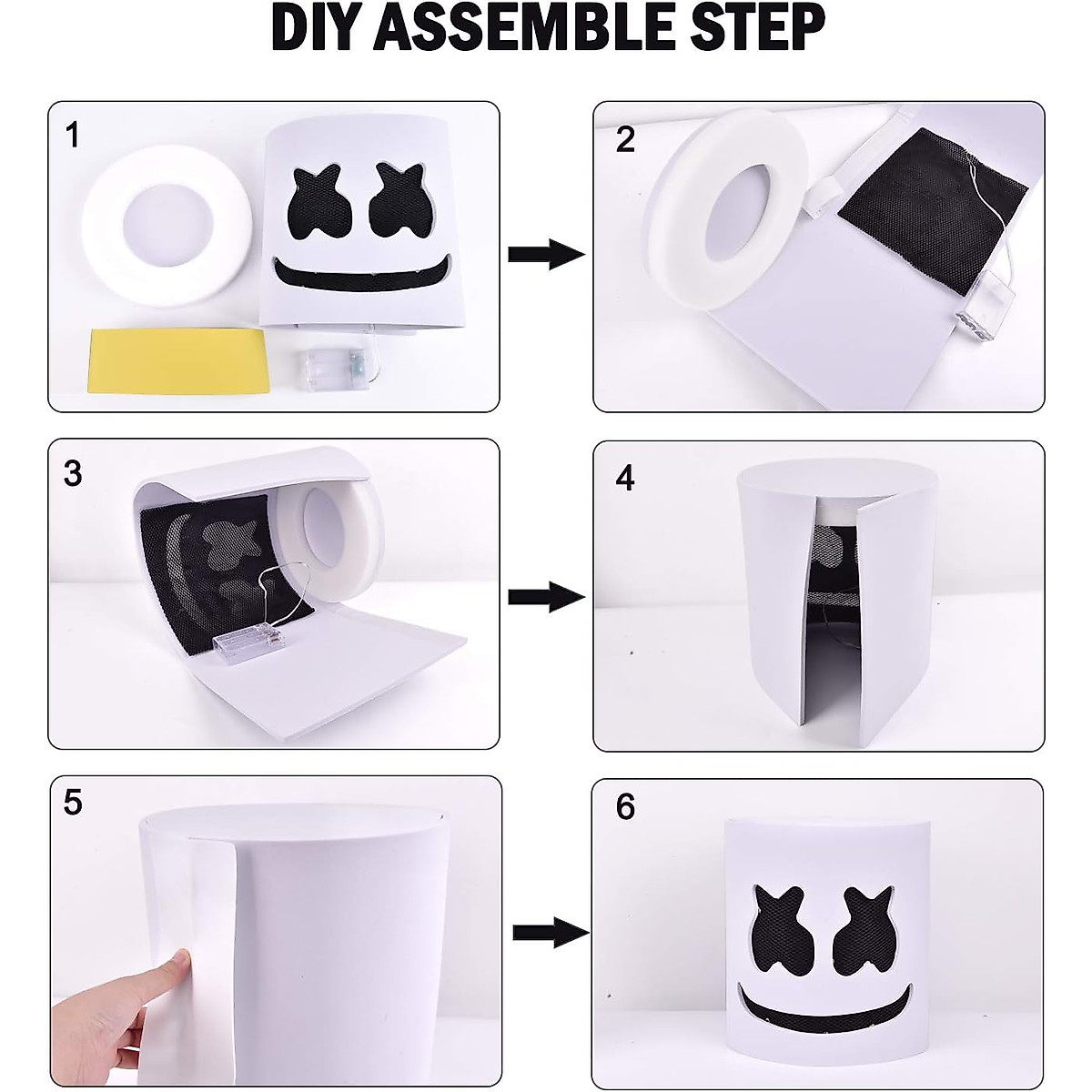 Rercarre Halloween LED DJ Mask - Music Festival Halloween Party Costumes Cosplay Light Up Mask Helmet Toys for Men Women Kids' Party Cos Supplies