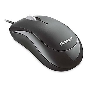 Microsoft Basic Optical Mouse for Business - Black. Comfortable, Wired, USB mouse for PC/Laptop/Desktop, with fast scroll wheel, works with Mac/Windows Computers